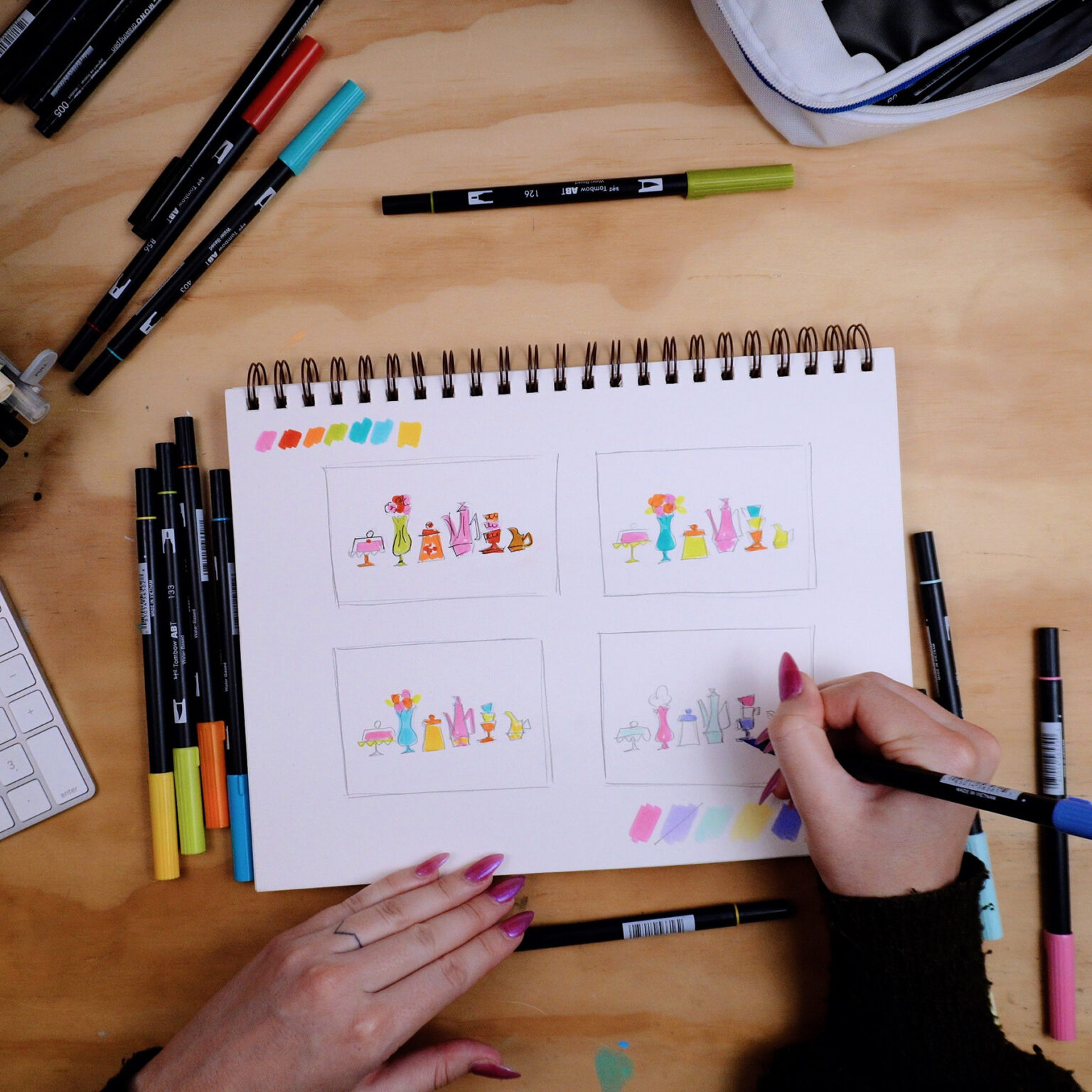 Transforming Retro Finds into Whimsical Illustrations Workshop - Tombow USA Blog