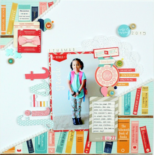 First Day of School Scrapbook Layout By Jennie Garcia