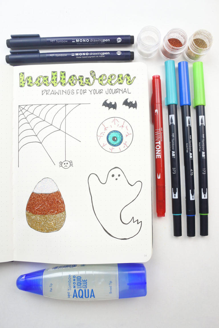 Dot Grid Journal: Adding Halloween Doodles - Tombow USA Blog
