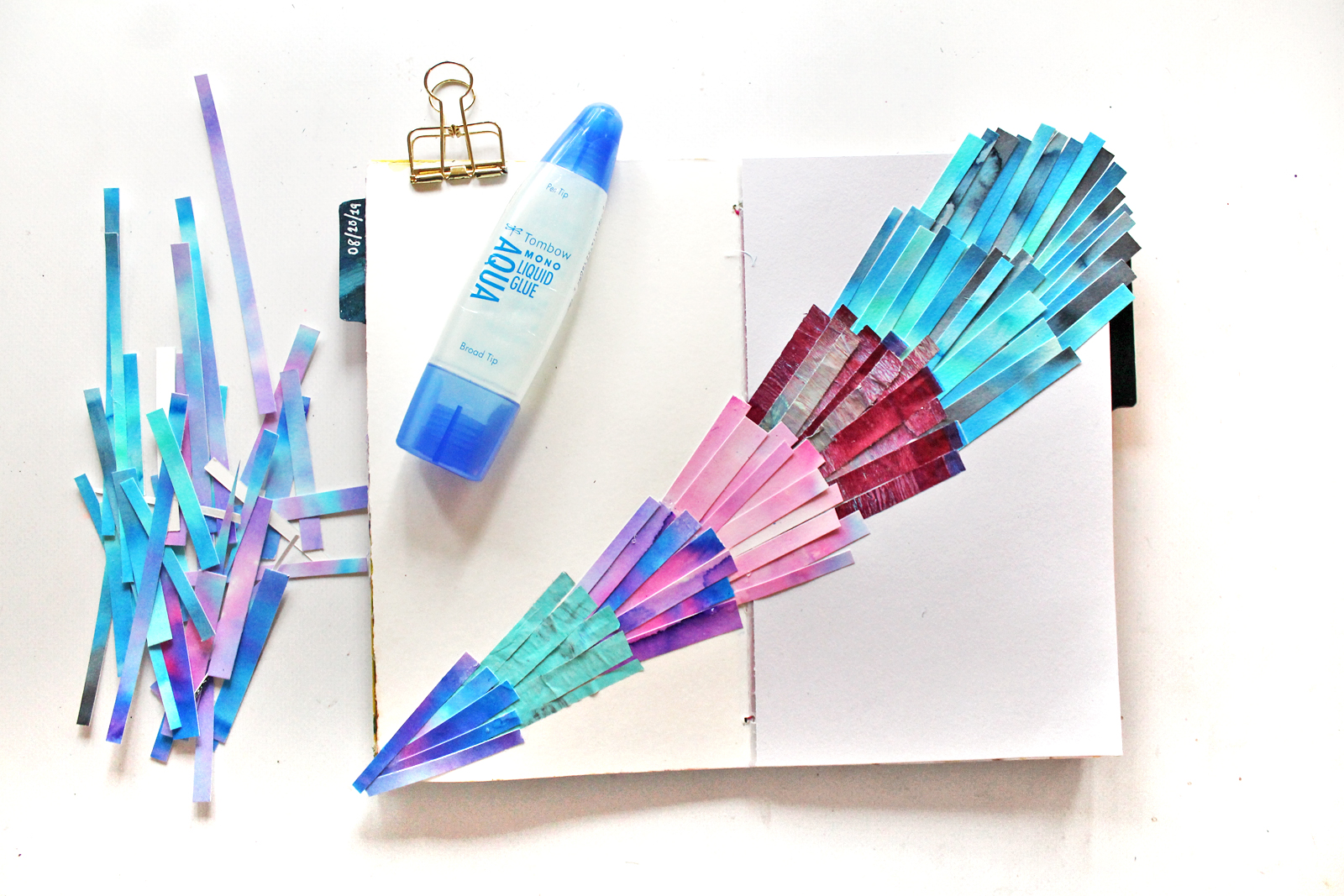 Easy Paper Strip Collage Tombow USA Blog