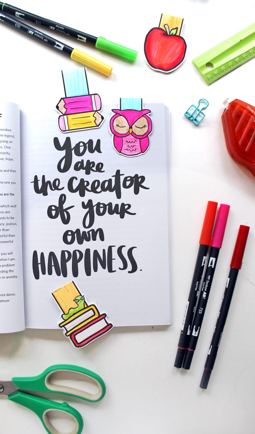 Free Printable Bookmarks to Color for Teacher Appreciation Day - Tombow ...