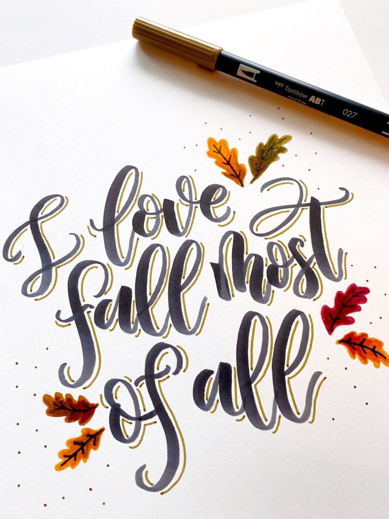Fun Fall Lettering With Dual Brush Pens - Tombow USA Blog