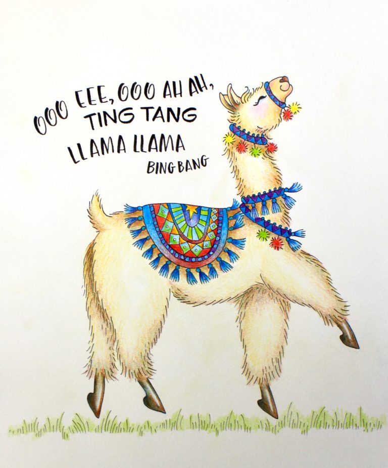 Coloring a Dancing Llama with New Colored Pencils - Tombow USA Blog