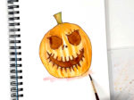 Watercolor Halloween Pumpkin Drawing Tutorial - Tombow USA Blog