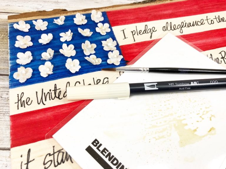 Hand Lettered American Flag Plaque - Tombow USA Blog