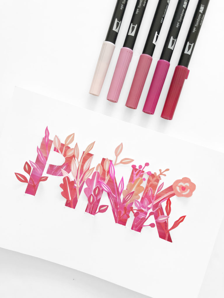 Colorful Pink Lettering Bouquet - Tombow USA Blog