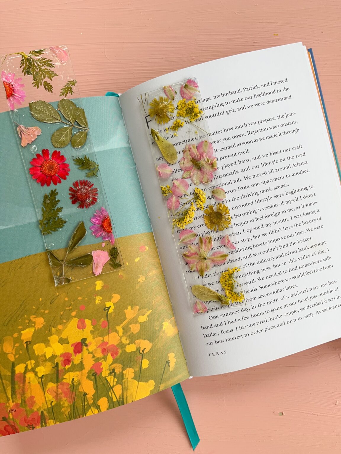 DIY Dried Flower Bookmarks from Recycled Packaging