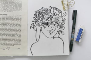 DIY Monochrome Art Journal Page