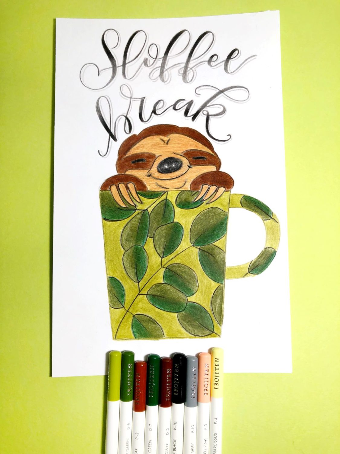 Blending Irojiten Colored Pencils to Create Sloth Art - Tombow USA Blog