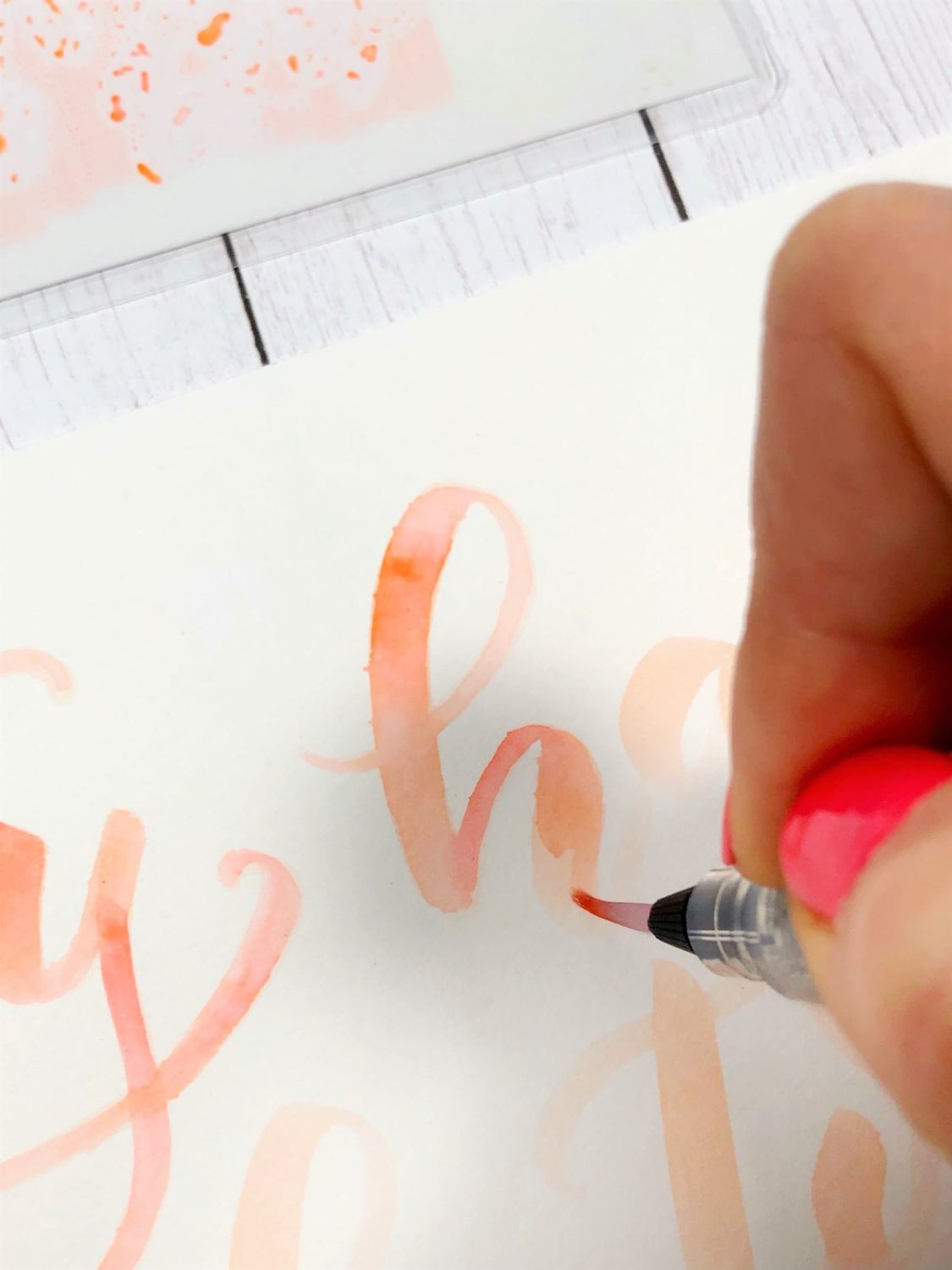 Coral Inspired Watercolor Lettering - Tombow USA Blog