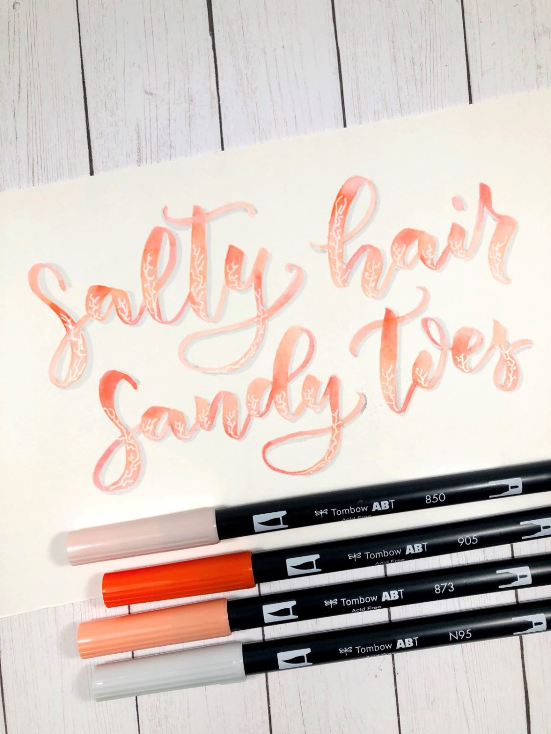 Coral Inspired Watercolor Lettering - Tombow USA Blog