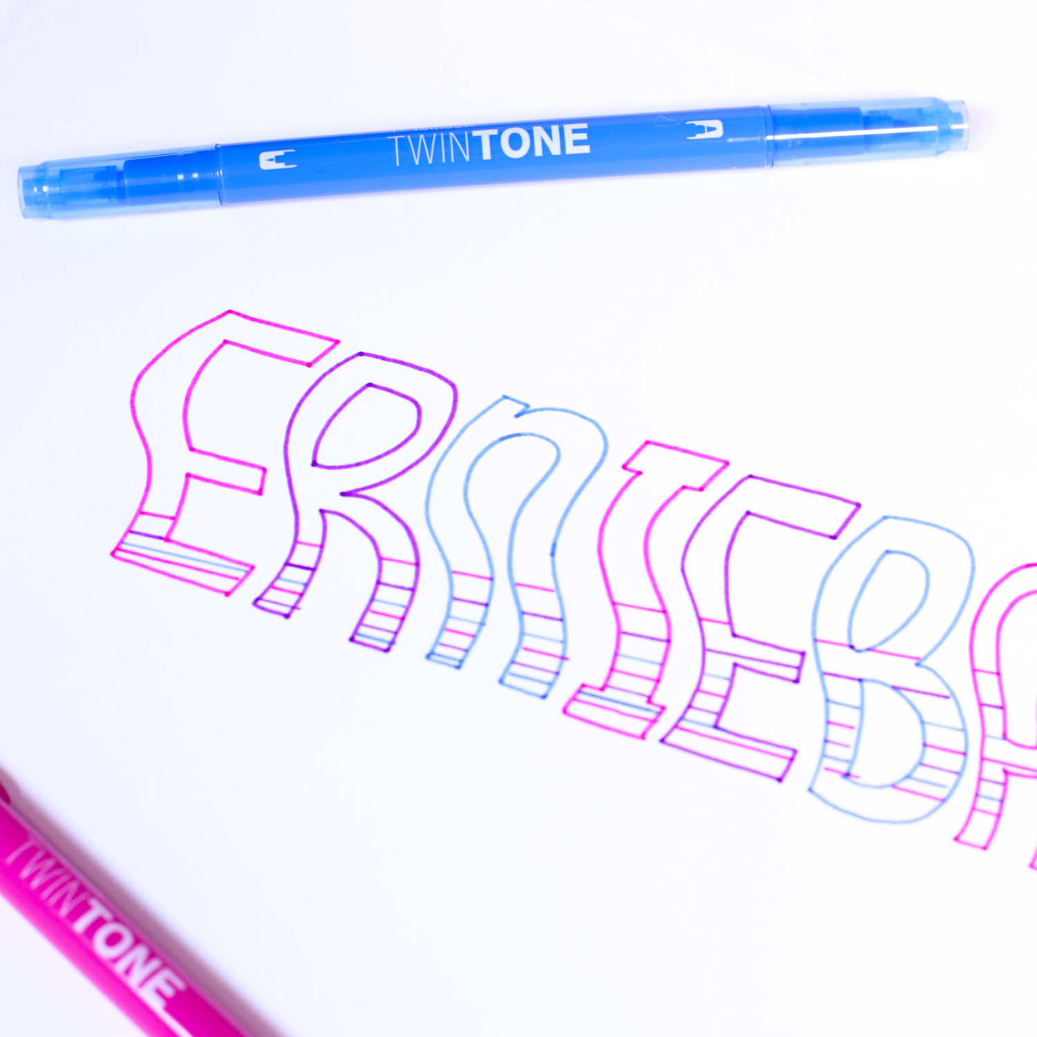 Curved Lettering Inspired by Ernie Barnes - Tombow USA Blog