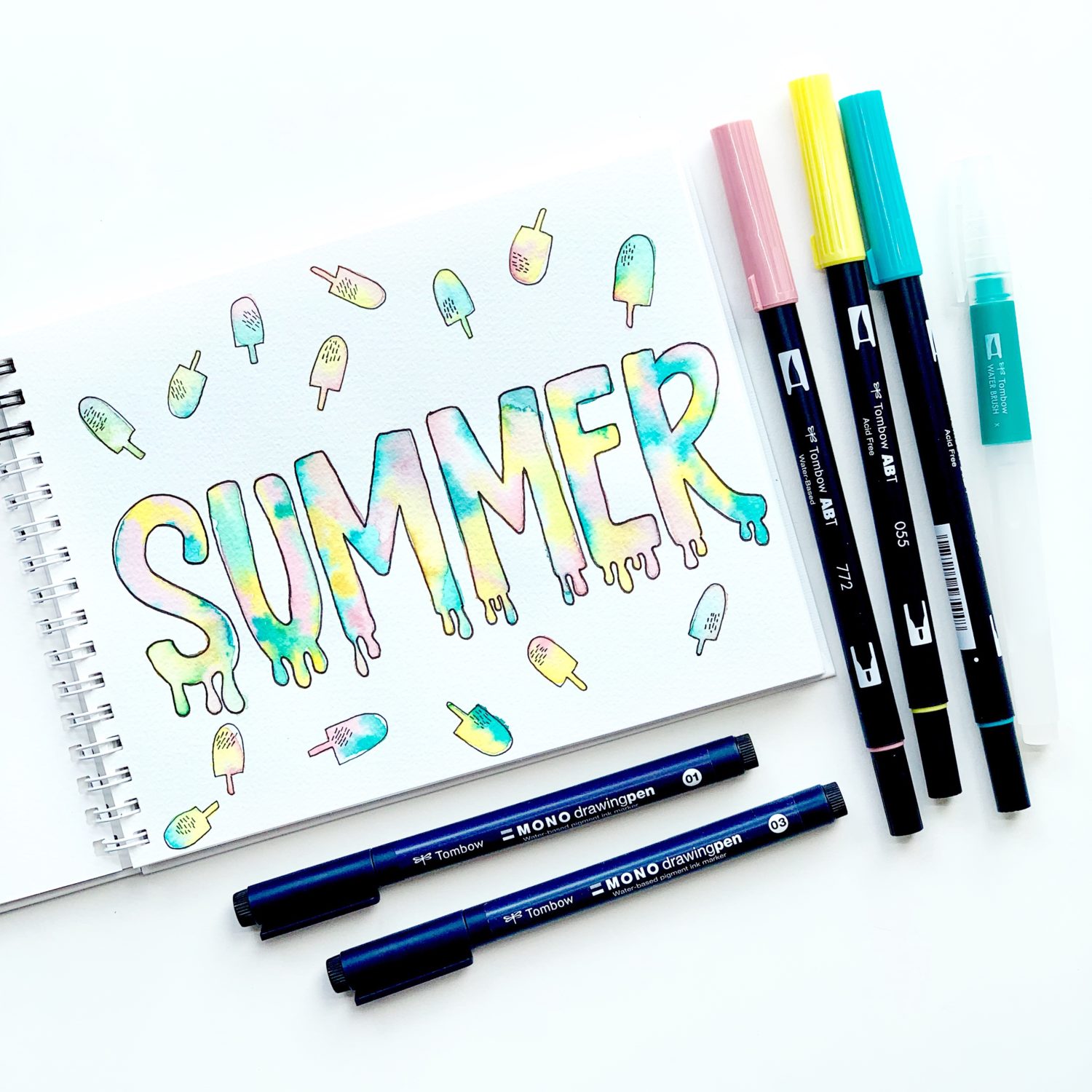 Summer Popsicle Lettering Tutorial - Tombow USA Blog