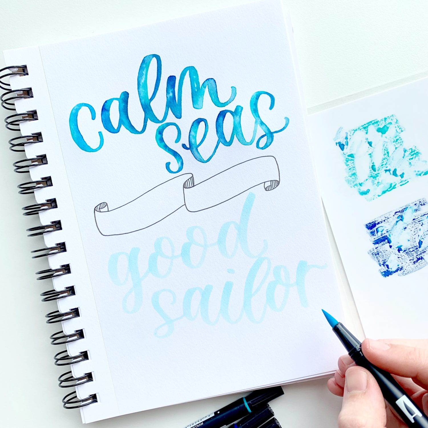 Nautical Under The Sea Lettering Tutorial - Tombow USA Blog