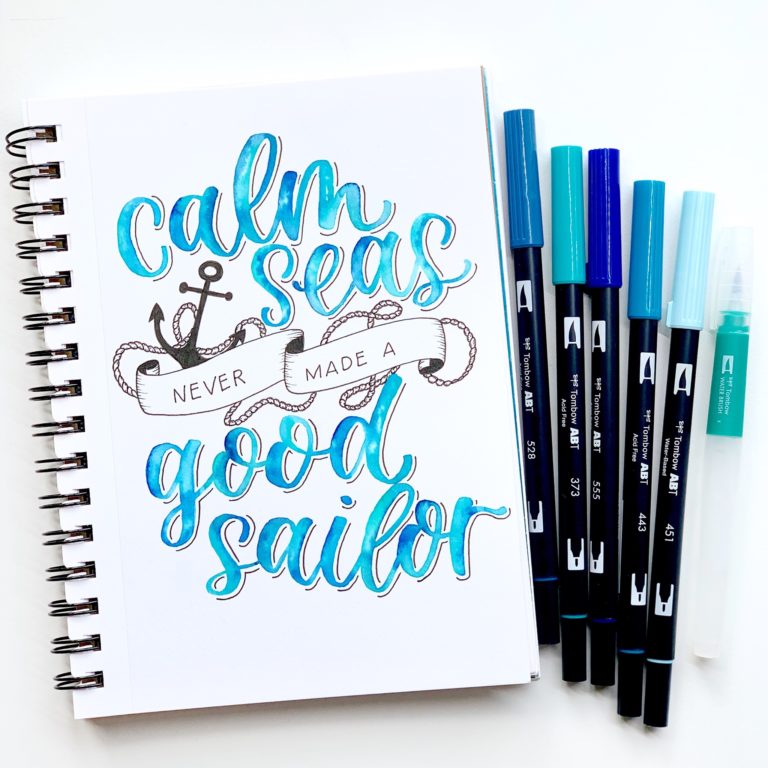 Nautical Under The Sea Lettering Tutorial - Tombow USA Blog