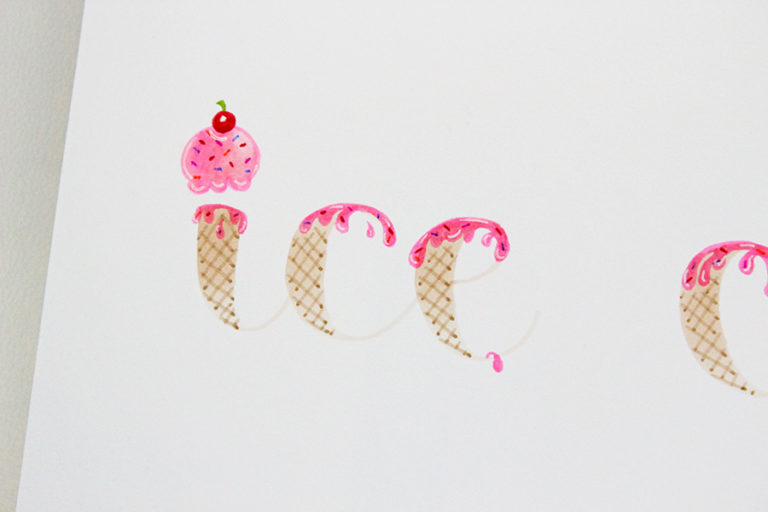 Cool and Easy Ice Cream Lettering - Tombow USA Blog