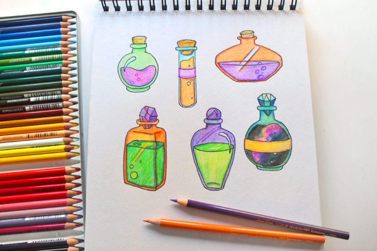 How to Draw Potion Bottles for Halloween with Tombow USA
