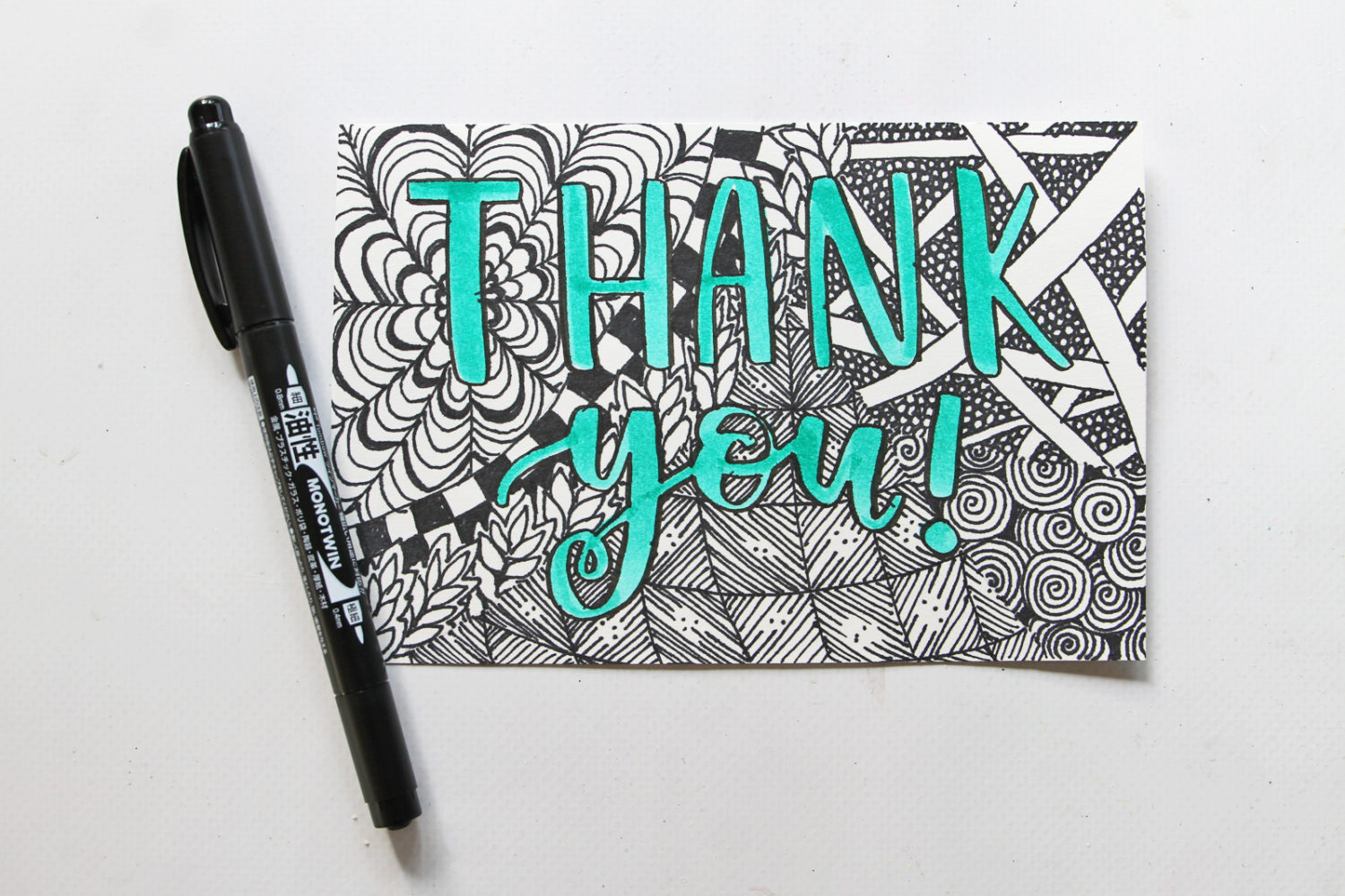 How to Draw Zentangle-Inspired Hand Lettered Cards - Tombow USA Blog