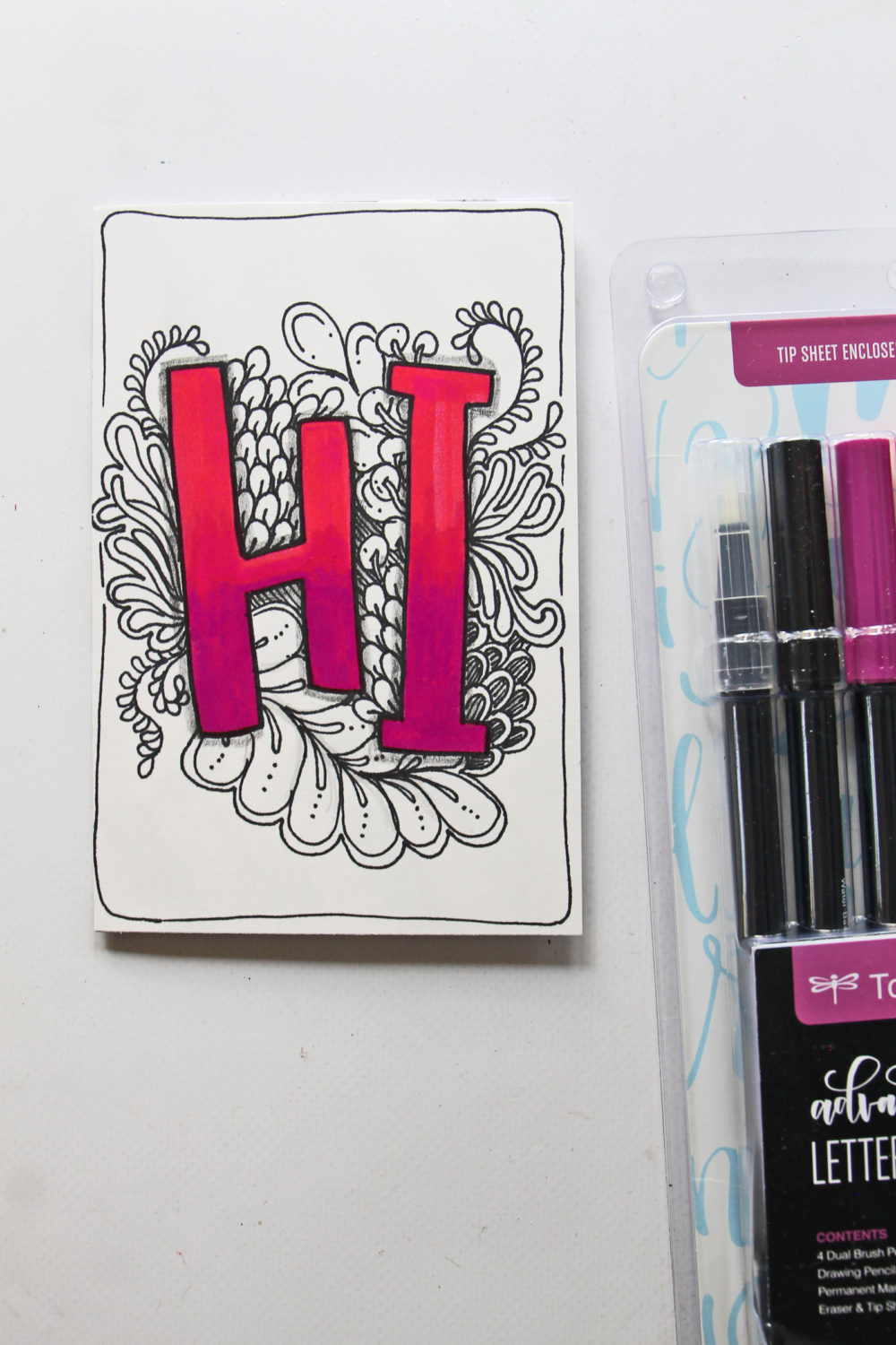 How to Draw Zentangle-Inspired Hand Lettered Cards - Tombow USA Blog