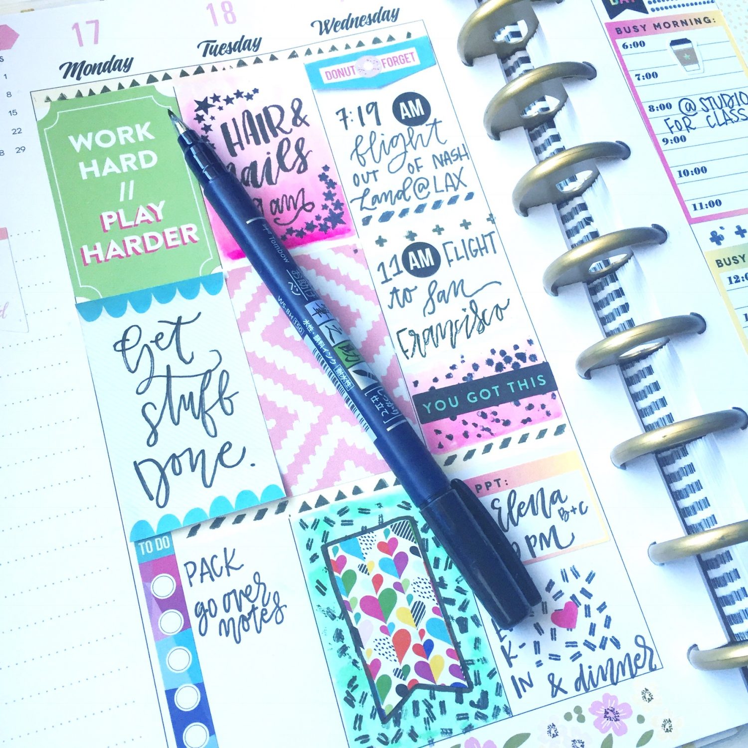 3 Ways to Add Patterns and Color to your Planner - Tombow USA Blog