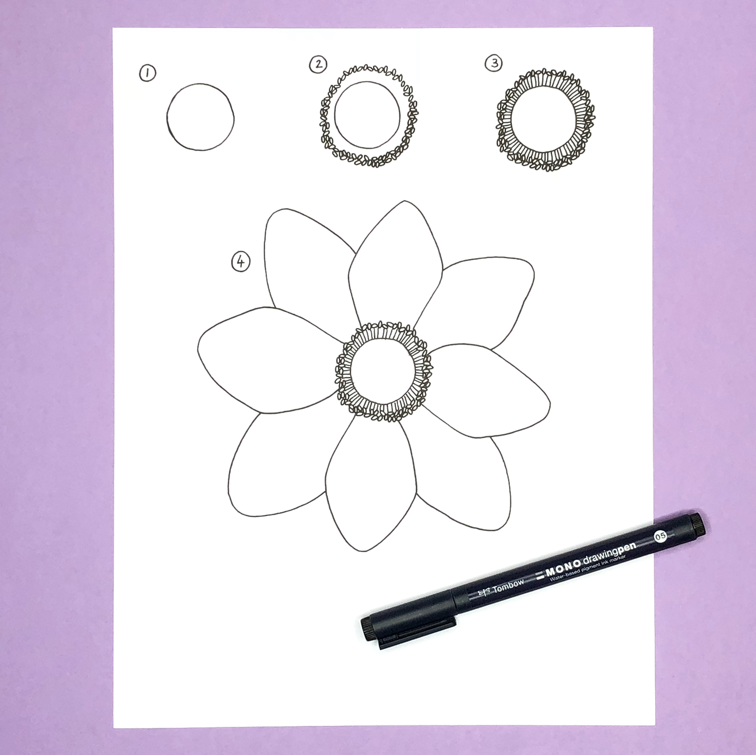 How To Draw An Anemone Flower - Tombow USA Blog