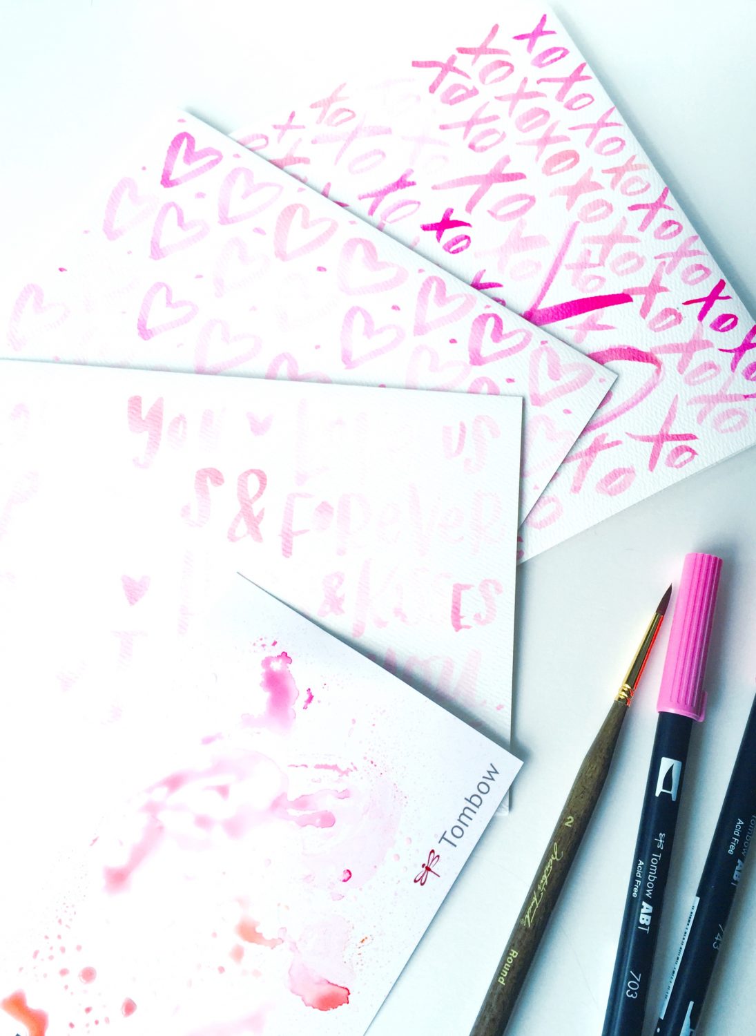 How to Make Simple Watercolor Valentines - Tombow USA Blog
