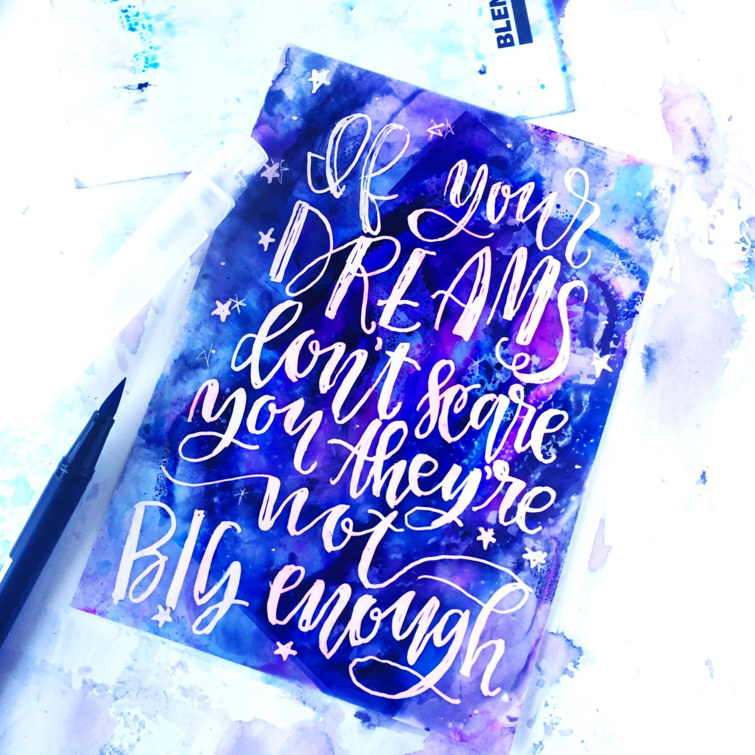 Watercolor Resist Lettering on Photo Paper - Tombow USA Blog